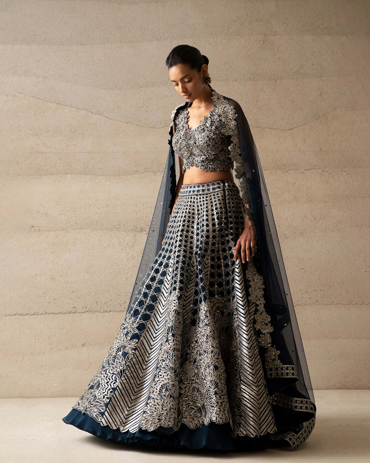 Circular Palm Bunai Lehenga set