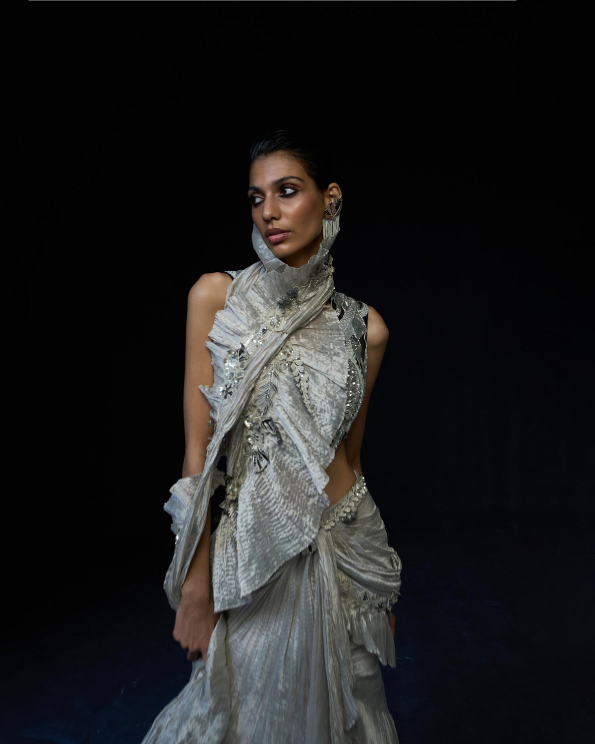 Cascade Drape Saree