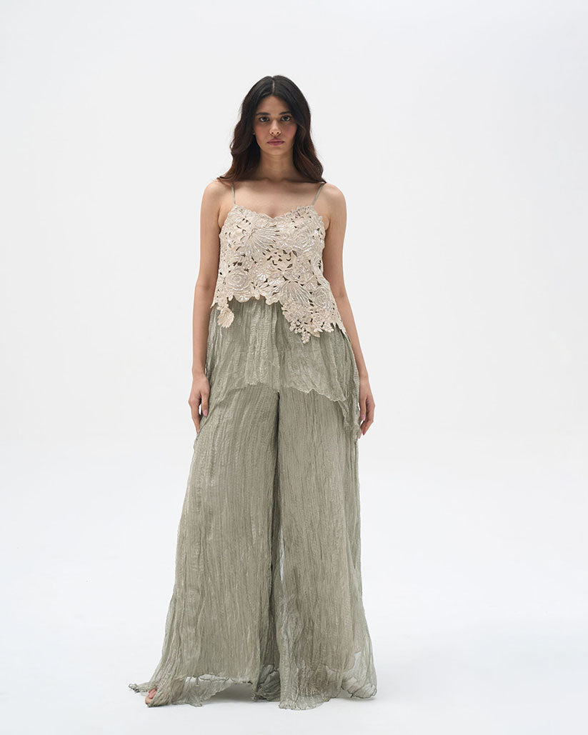 Aquatic flora metallic Co-ord Set